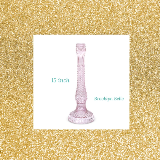15-Inch Violet Pressed Glass Candle Holder – Brooklyn Belle
