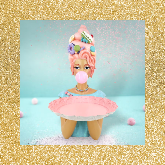 20" Cotton Candy Queen Dessert Server Cotton Candy Lady Server ...
