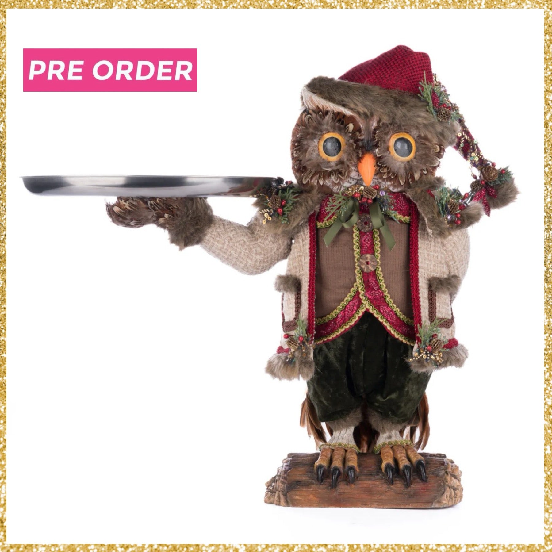 Katherine's Collection Christmas Owl Server - Brooklyn Belle Christmas Owls