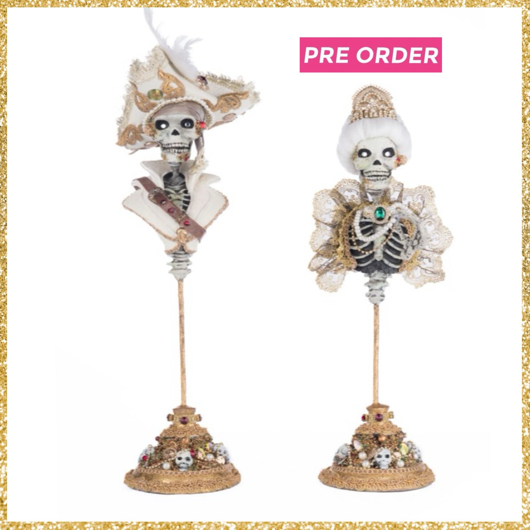 Katherine's Collection Halloween Male and Female Pirate Skeleton Bust ...