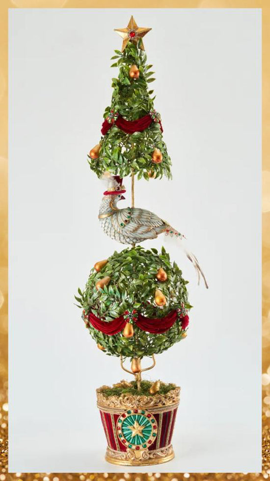 Katherine's Collection Christmas Decor Partridge in a Pear Tree Topiar ...